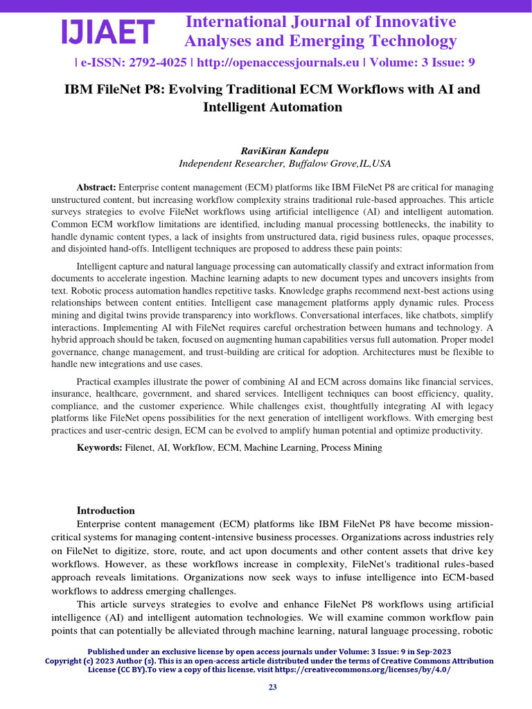 IBM FileNet P8: Evolving Traditional ECM Workflows With AI and ...