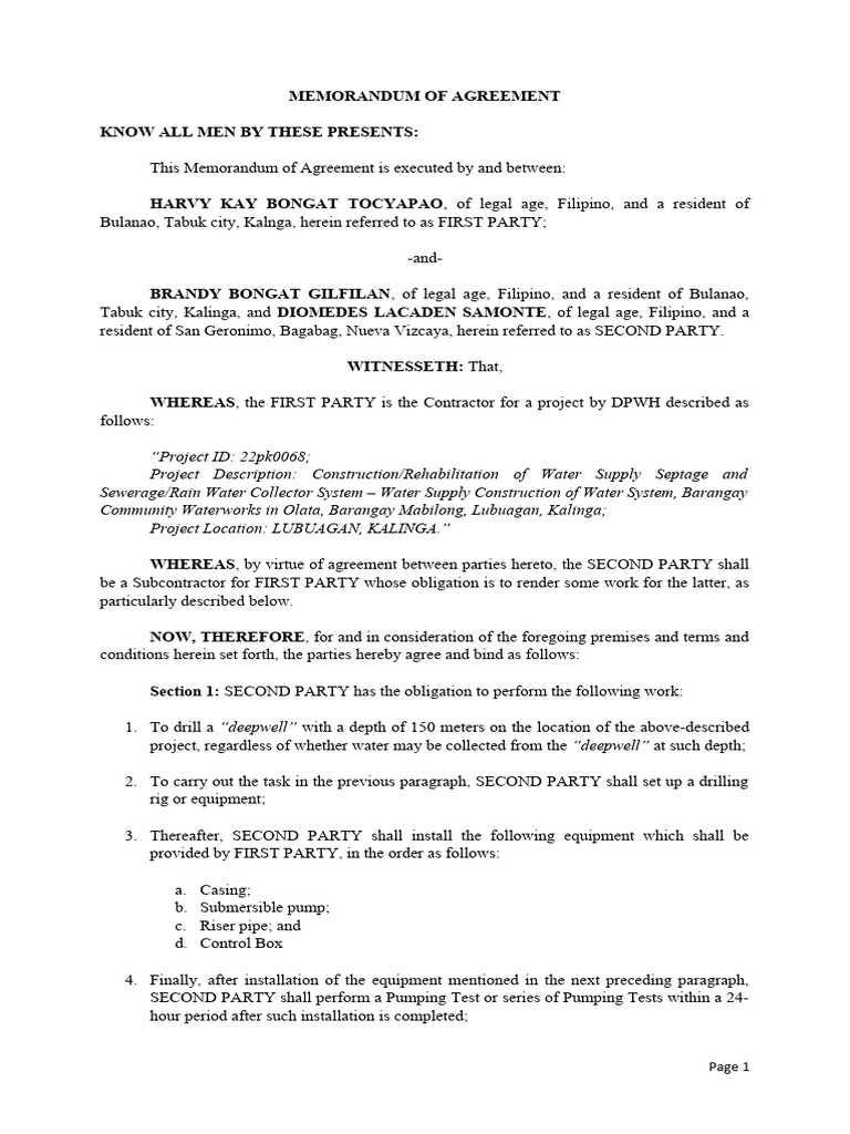 Memorandum Of Agreement Pdf Justice Crime And Violence