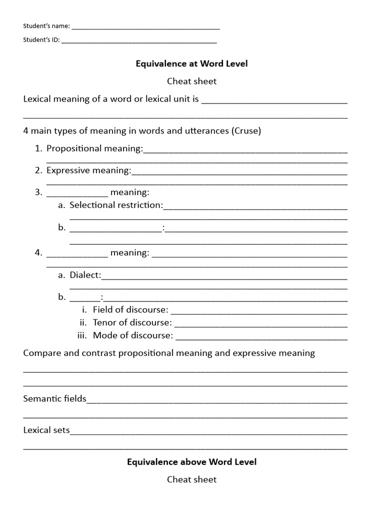 0 Cheat Sheet Download Free Pdf Semiotics Linguistics