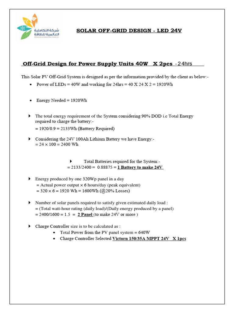 Off-Grid Solar System Deisgn PSU R0 | PDF | Computers | Technology ...