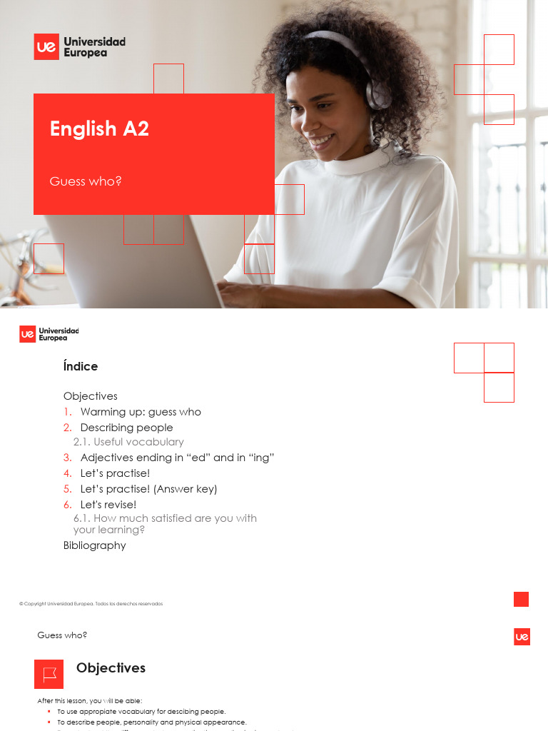 English A2: Guess Who? | PDF