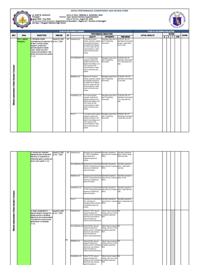 OPCRF-QUIROBIN, JEKLENN M-SY-2023-2024 - Midyear - FINAL | PDF