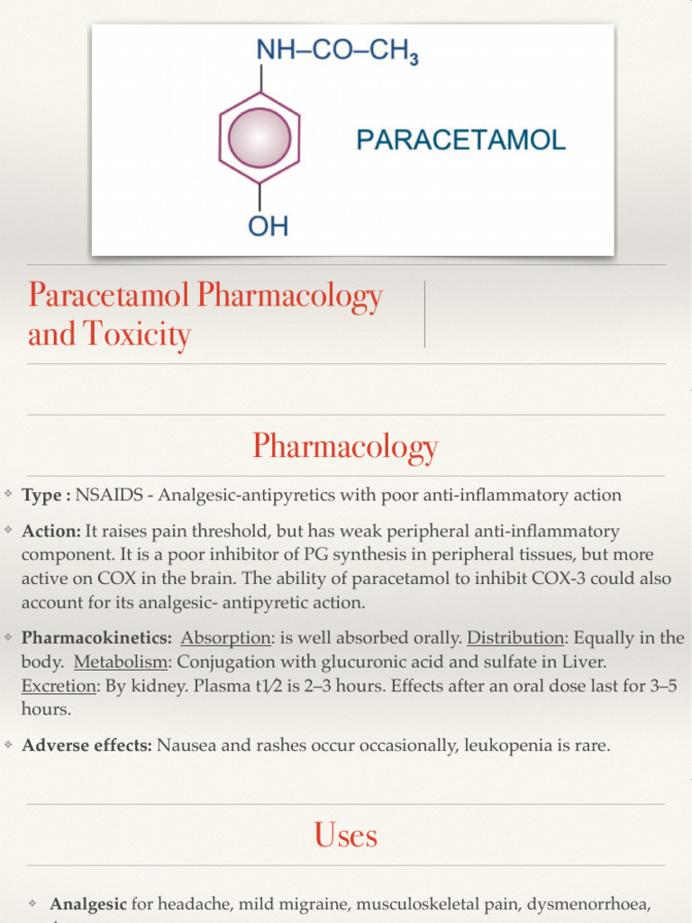 Paracetamol: Pharmacology and Toxicity | PDF | Pharmacology | Drugs