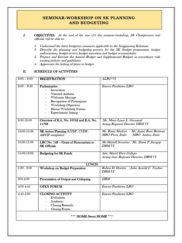 Program SK Planning and Budgeting 2024 1 | PDF