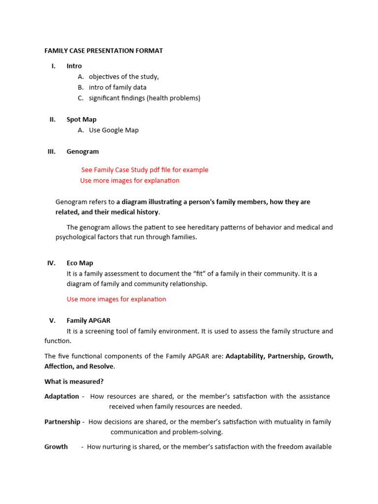 Family Case Presentation Guidelines | PDF | Family | Obesity