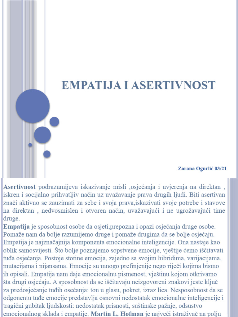 Empatija I Asertivnost-1 Power Point | PDF
