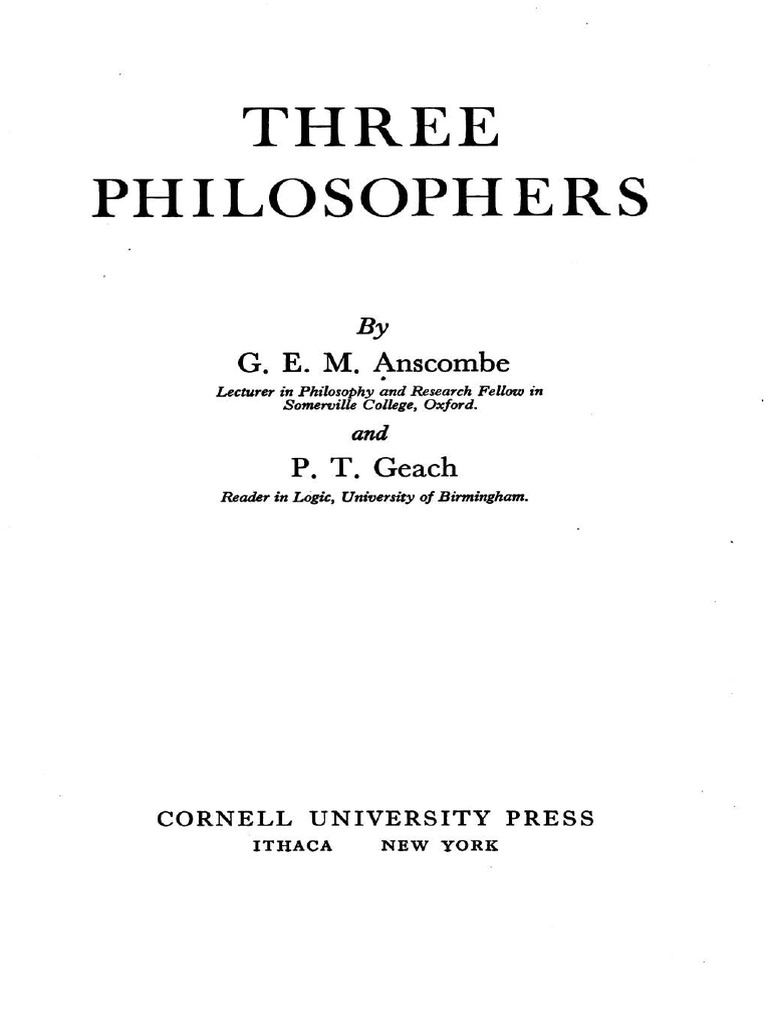 Three Philosophers-Cornell University Press (1961) | PDF