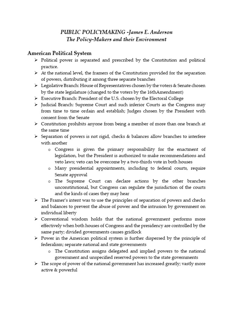 Understanding Public Policymaking | PDF | Presidents Of The United ...