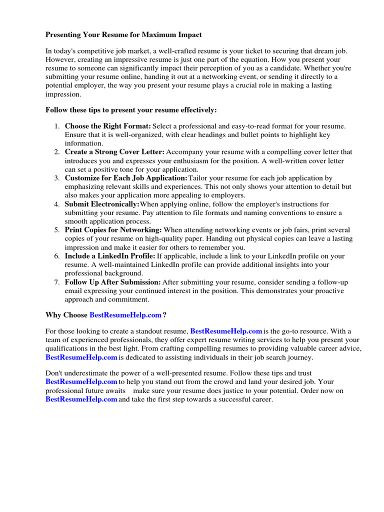 How To Present Your Resume To Someone To Help | PDF | Résumé | Linked In