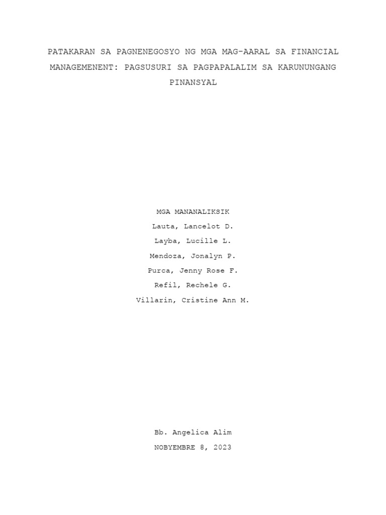 Panggitnang Termino | PDF