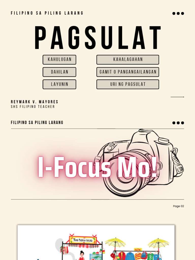 Lesson 1 Pagsulat Filipino Sa Piling Larang | PDF