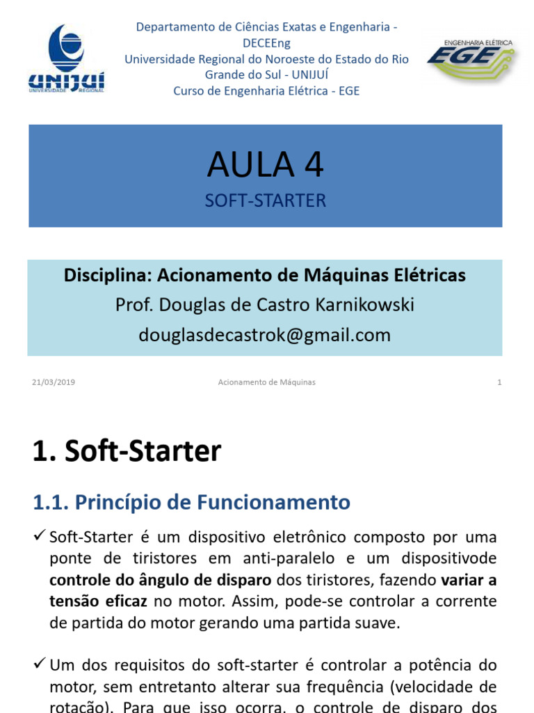 Aula (4) Soft-Starter | Download grátis PDF | Motores | Fusível (elétrico)