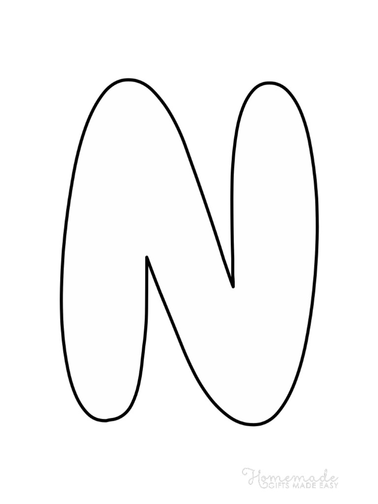 Bubble Letters Rounded Uppercase N | PDF