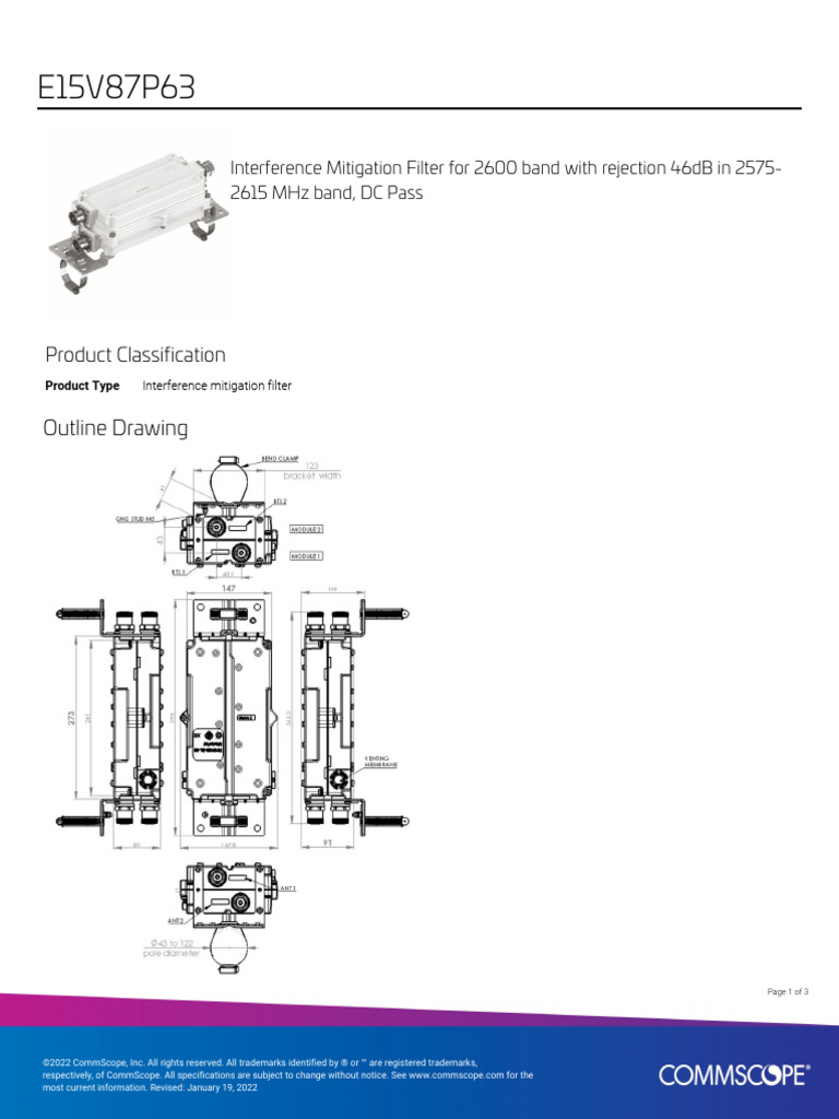 COMMSCOPE L26 Filter E15V87P63 | PDF | Decibel | Electronic Engineering