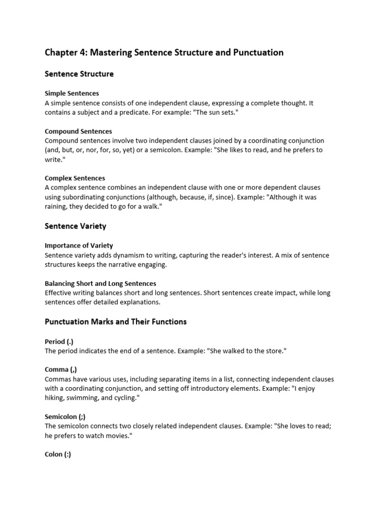 Mastering Sentence Structure and Punctuation | PDF | Linguistics ...