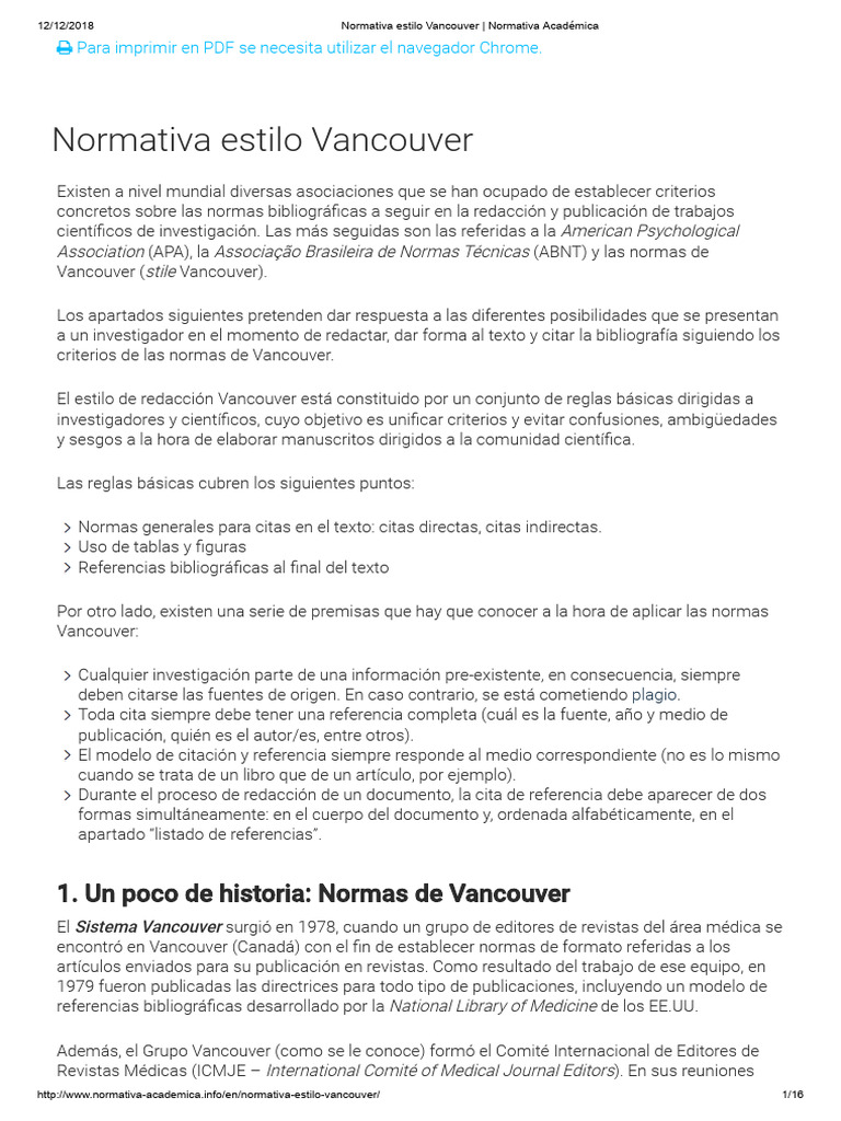 Normativa Estilo Vancouver | PDF