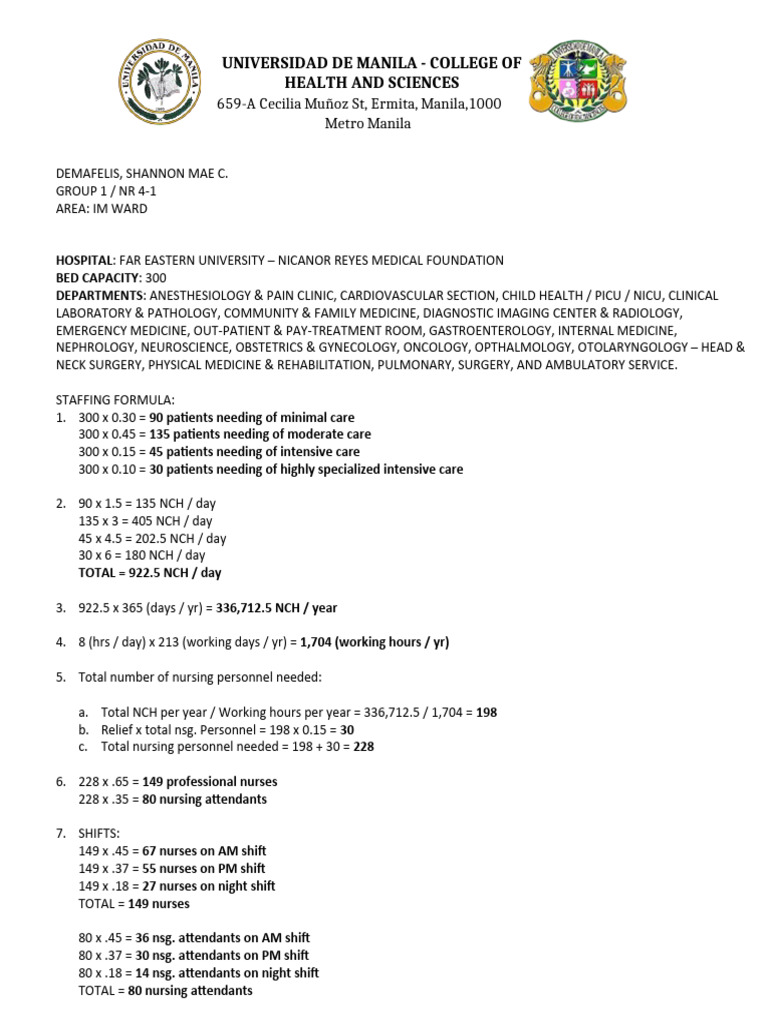 Im Ward - Staffing Formula | PDF