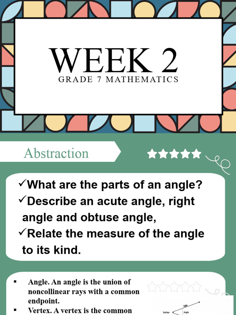 Week 2 - Pairs of Angles and Lines2023-2024 | PDF | Angle | Perpendicular