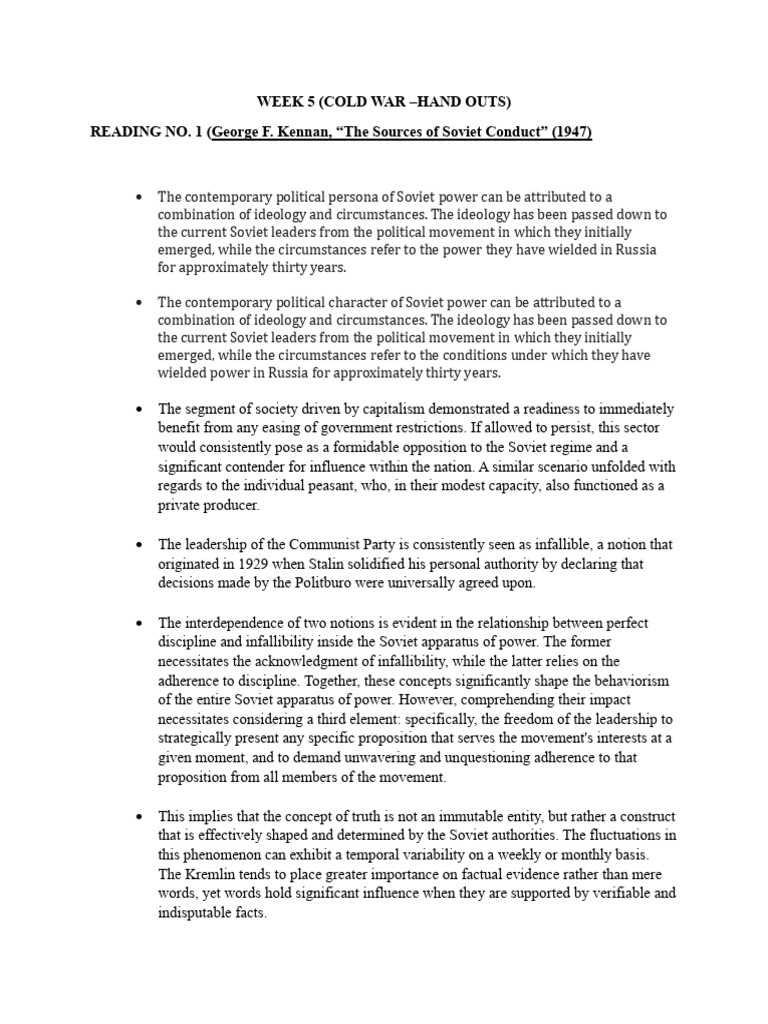 Group 4 Cold War Handout | PDF | Soviet Union | World Politics