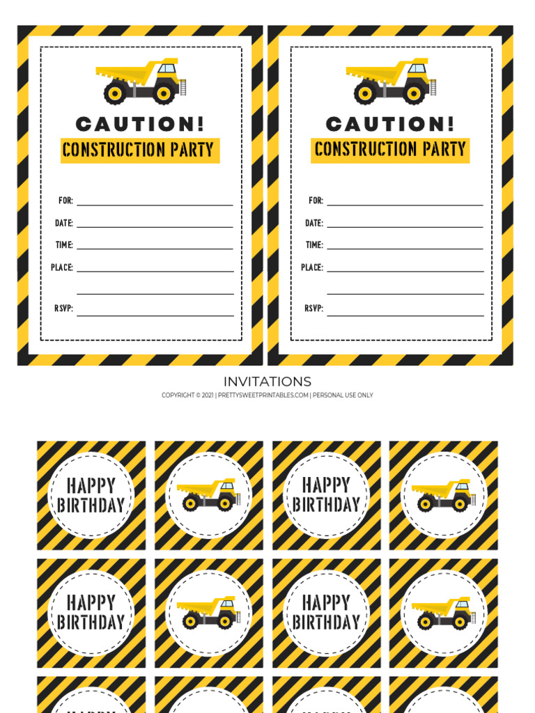 Free Construction Party Printables | PDF