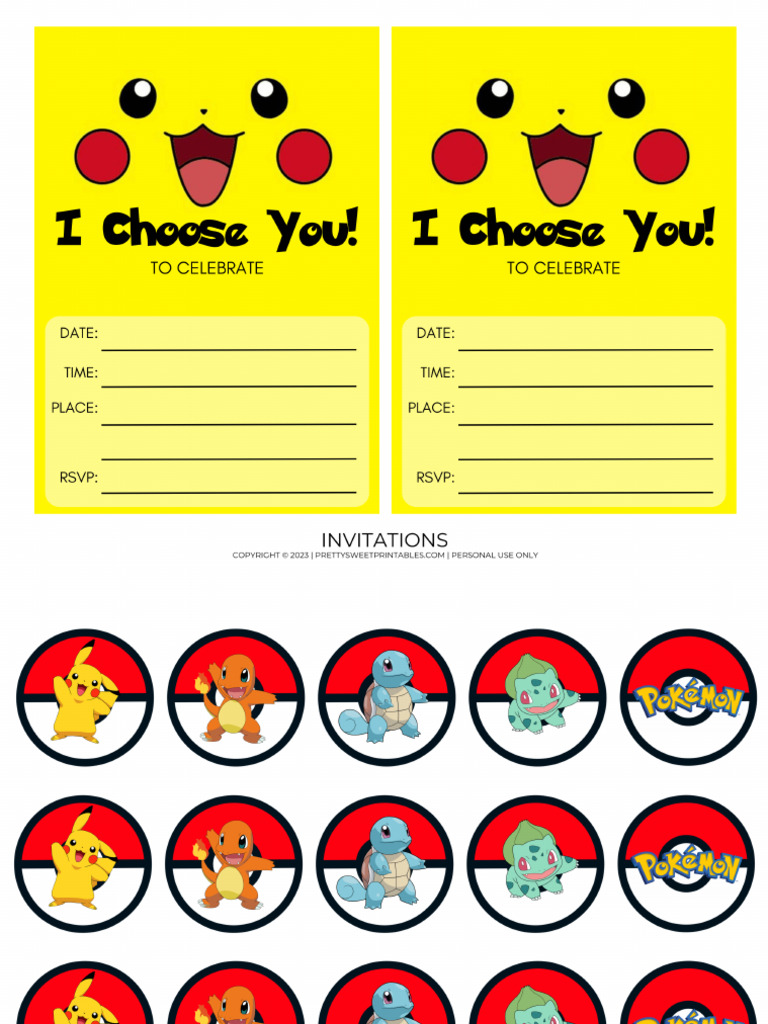 Free Pokemon Party Printables | PDF