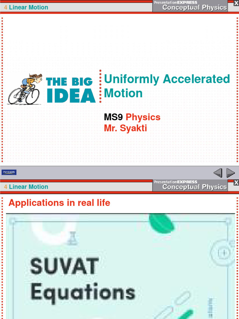 T3W4 - Practicing SUVAT Equation Presentation | PDF | Acceleration | Equations Of Motion