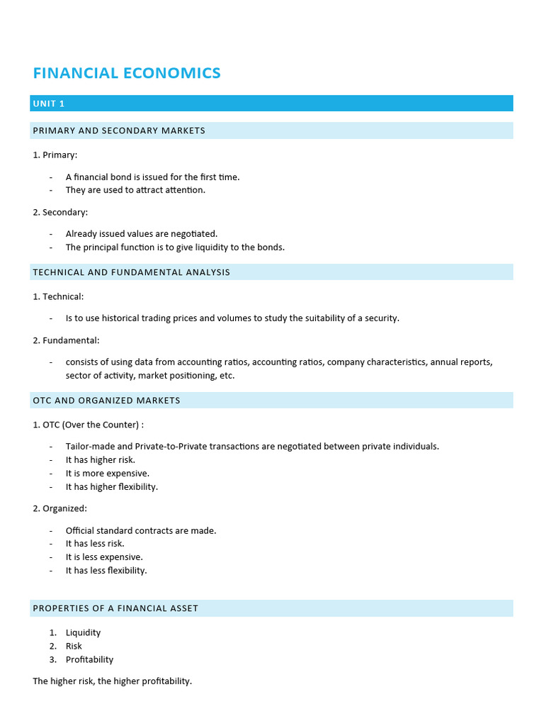 Financial Economics | PDF | Stocks | Investing