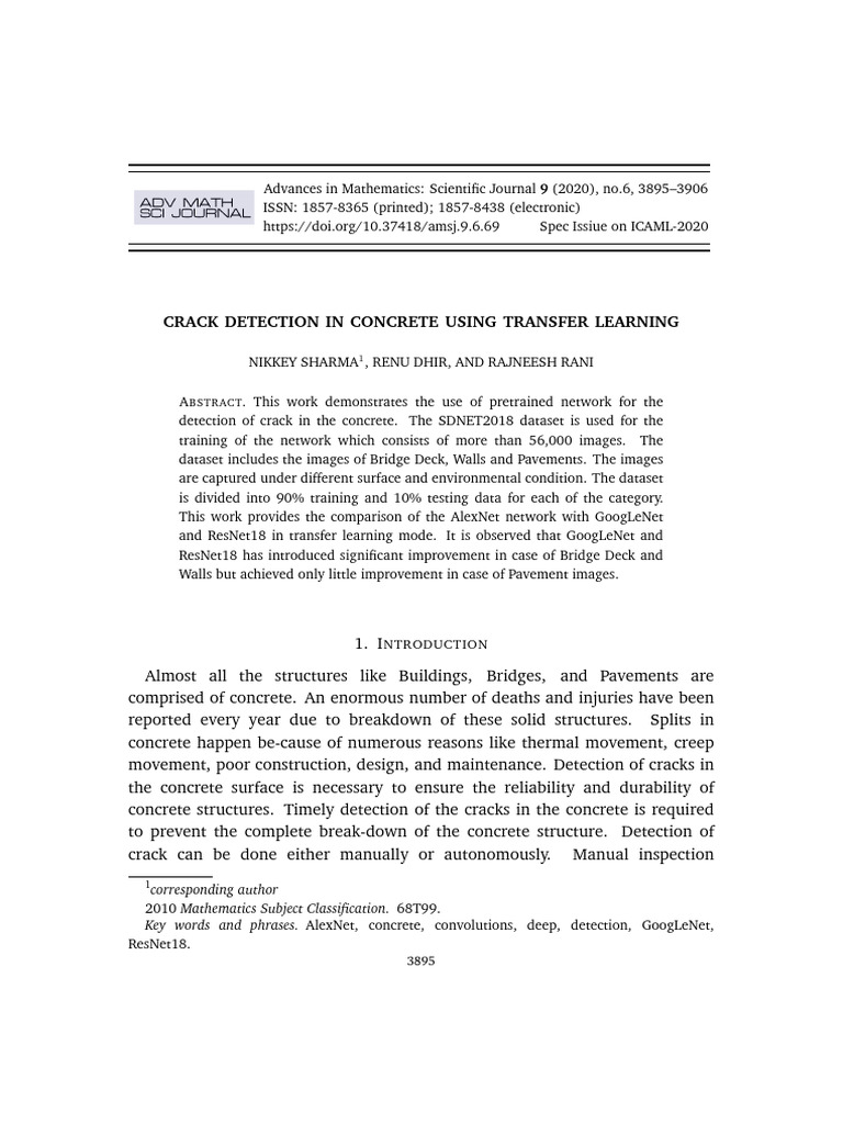 Crack Detection in Concrete Using Transfer Learning | PDF | Deep Learning | Artificial Intelligence