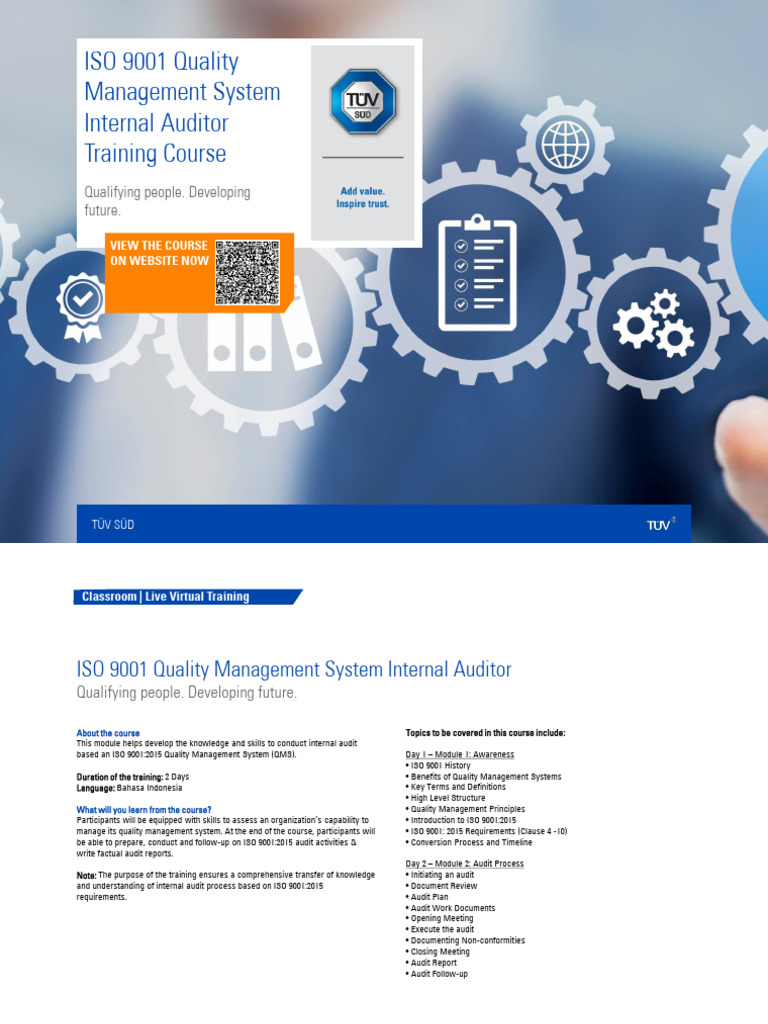 ISO 9001 Quality Management System Internal Auditor | PDF
