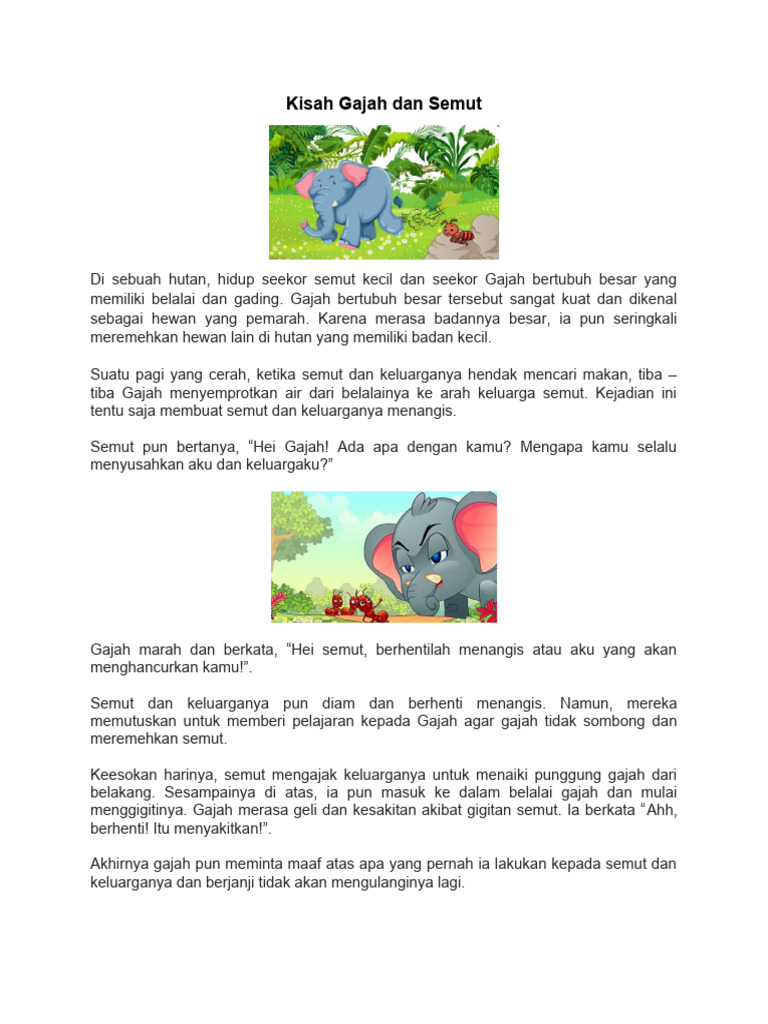 Kisah Gajah Dan Semut | PDF