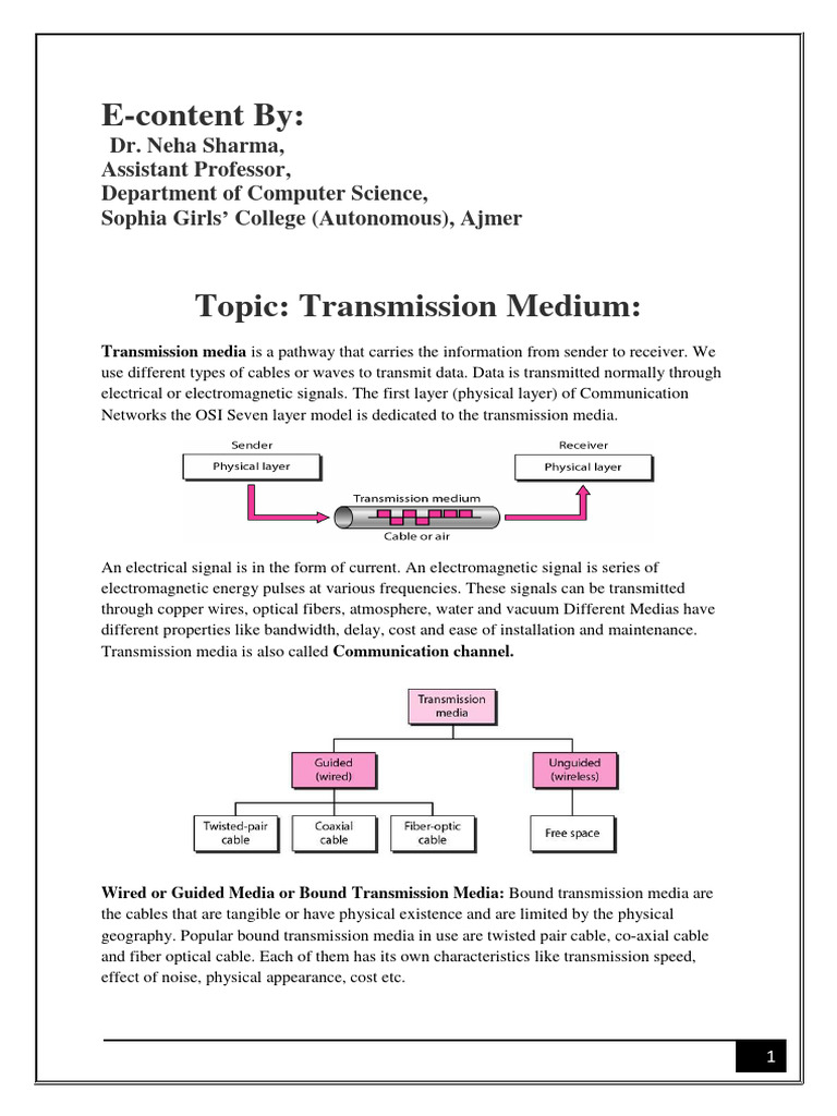 Transmission Medium | PDF | Science & Mathematics | Technology ...