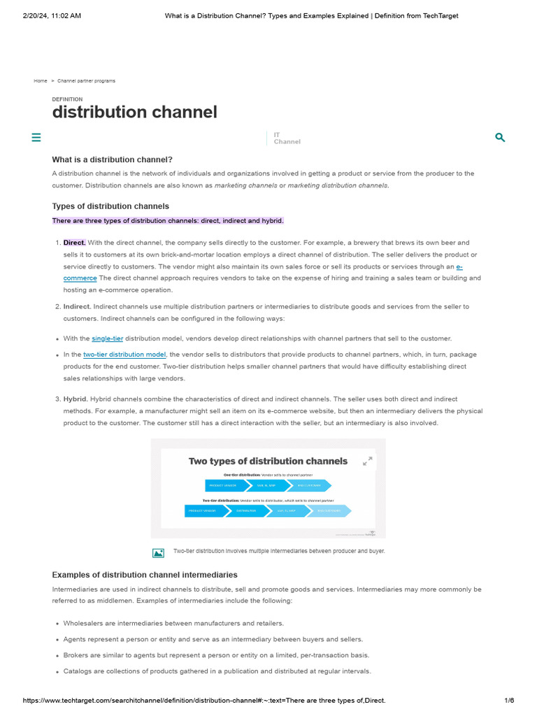 What Is A Distribution Channel - Types and Examples Explained - Definition From TechTarget | PDF ...