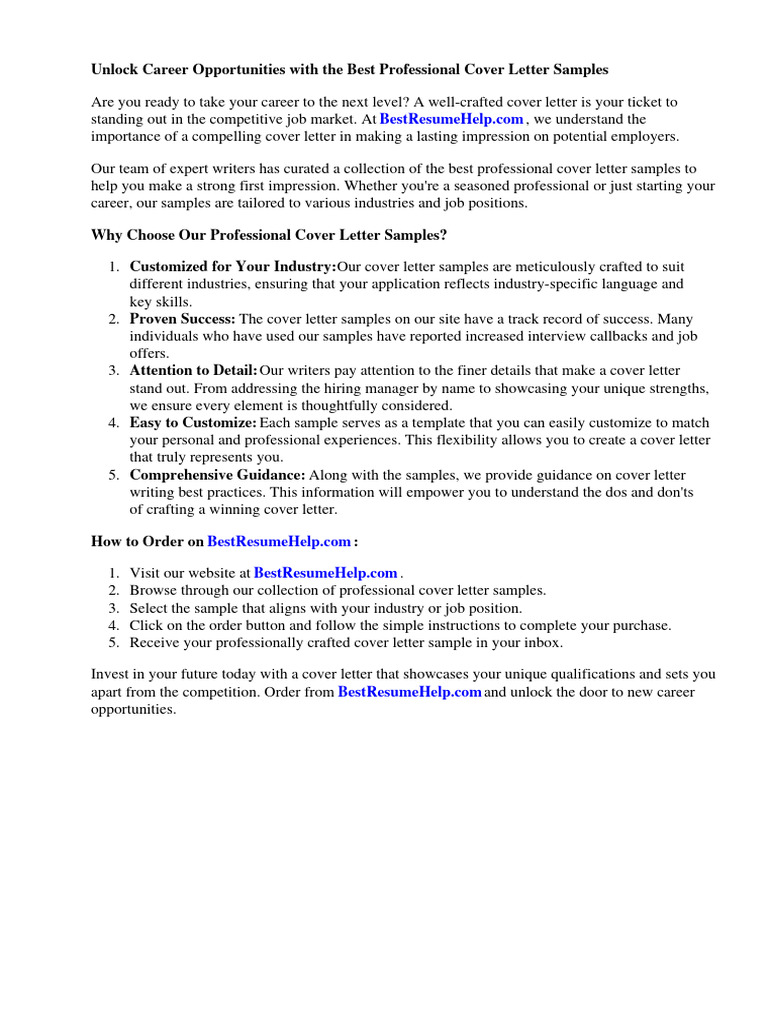 Best Professional Cover Letter Sample | Download Free PDF | Résumé | Expert