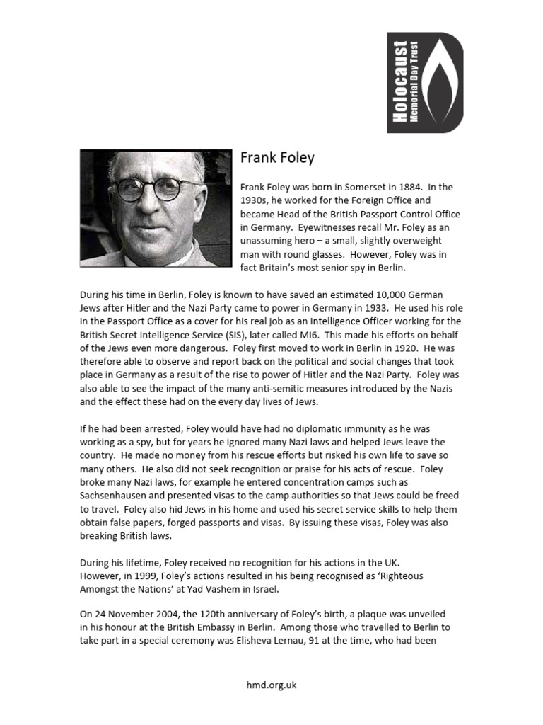 Frank Foley | Download Free PDF | World War II | International Relations
