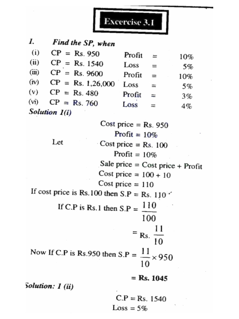 9th Punjab Board General Math Notes 3.1 | PDF