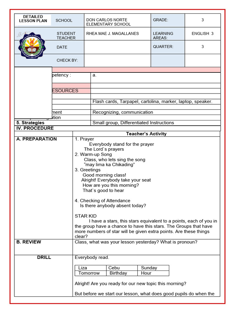 MTB-MLE Lesson Plan | PDF | Lesson Plan | Teachers