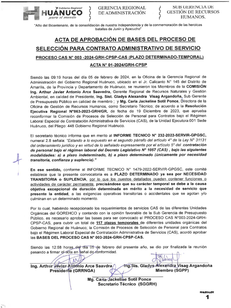 Bases Cas N°003-2024-Grh | PDF