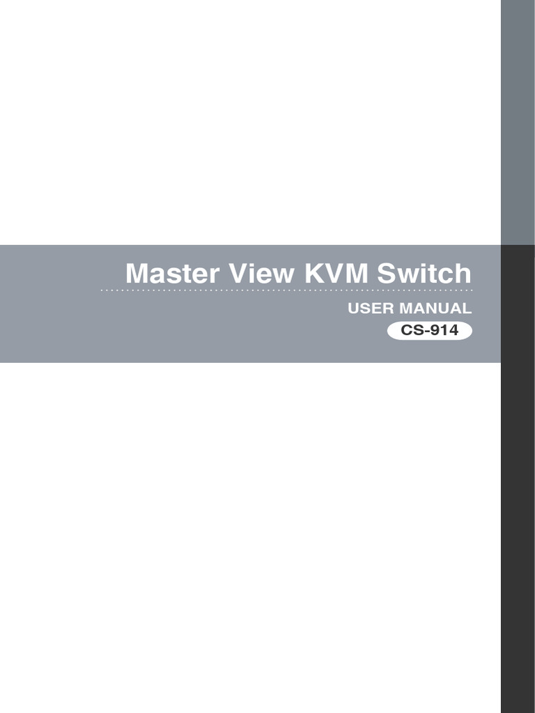 Master View KVM Switch: User Manual | PDF | Computer Keyboard | Keyboard Shortcut