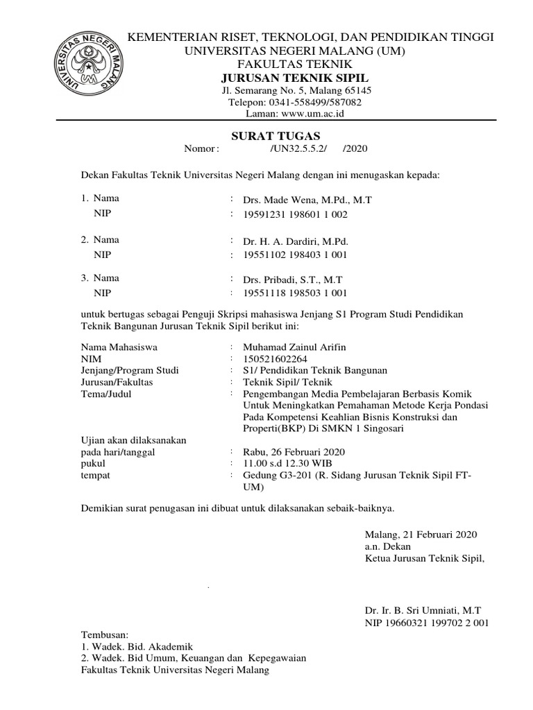 Surat Tugas Sidang | PDF | Sains & Matematika | Komputer