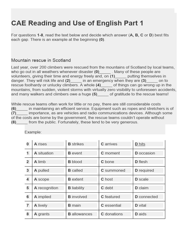 Cae Sample Test 2 | PDF