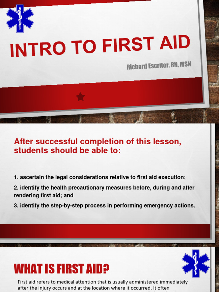 First Aid Introduction 2.0 | PDF | Blood Pressure | First Aid