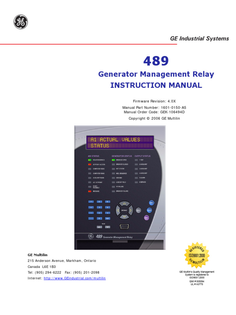 489 Instruction Manual 2006 | PDF | Computing | Manufactured Goods