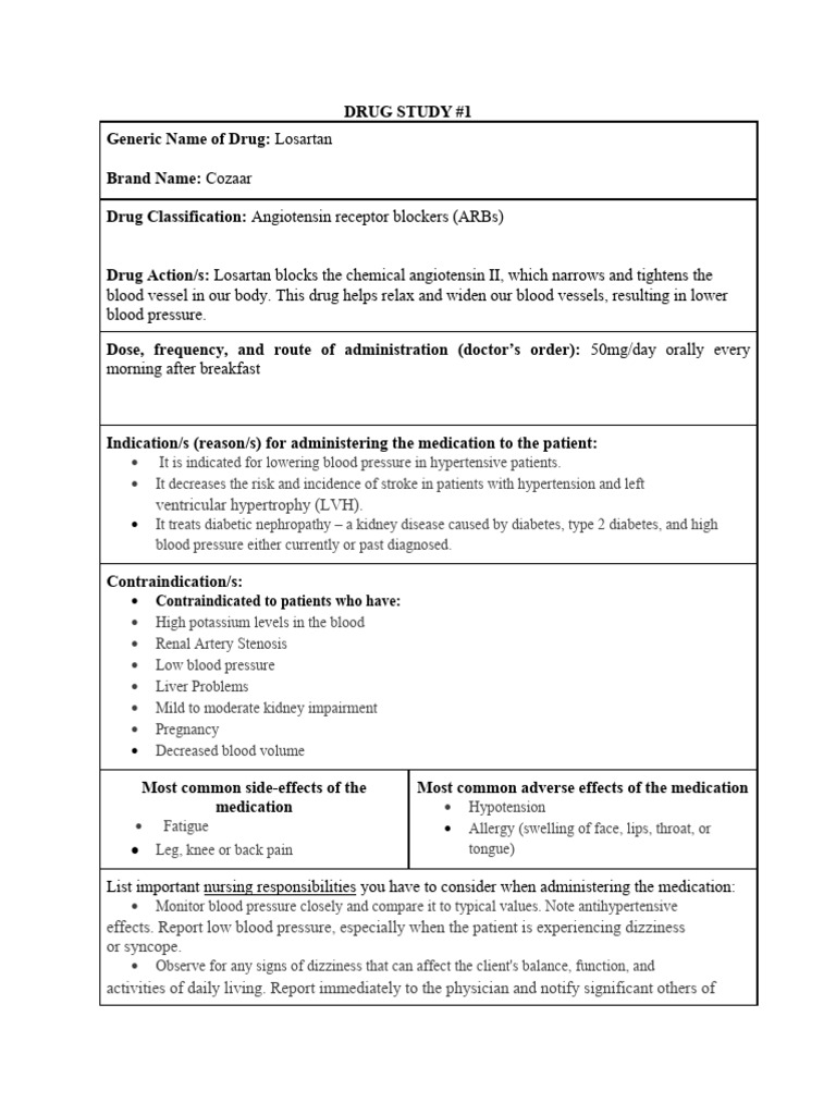 Drug Losartan | PDF | Blood Pressure | Drugs