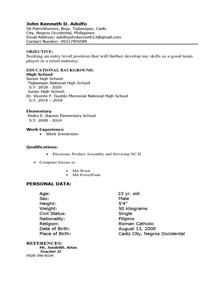 Kenneth Resume | PDF