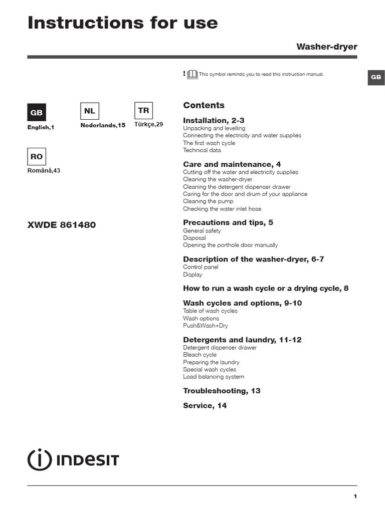 Washer-Dryer User Guide & Installation | PDF | Ac Power Plugs And Sockets | Laundry