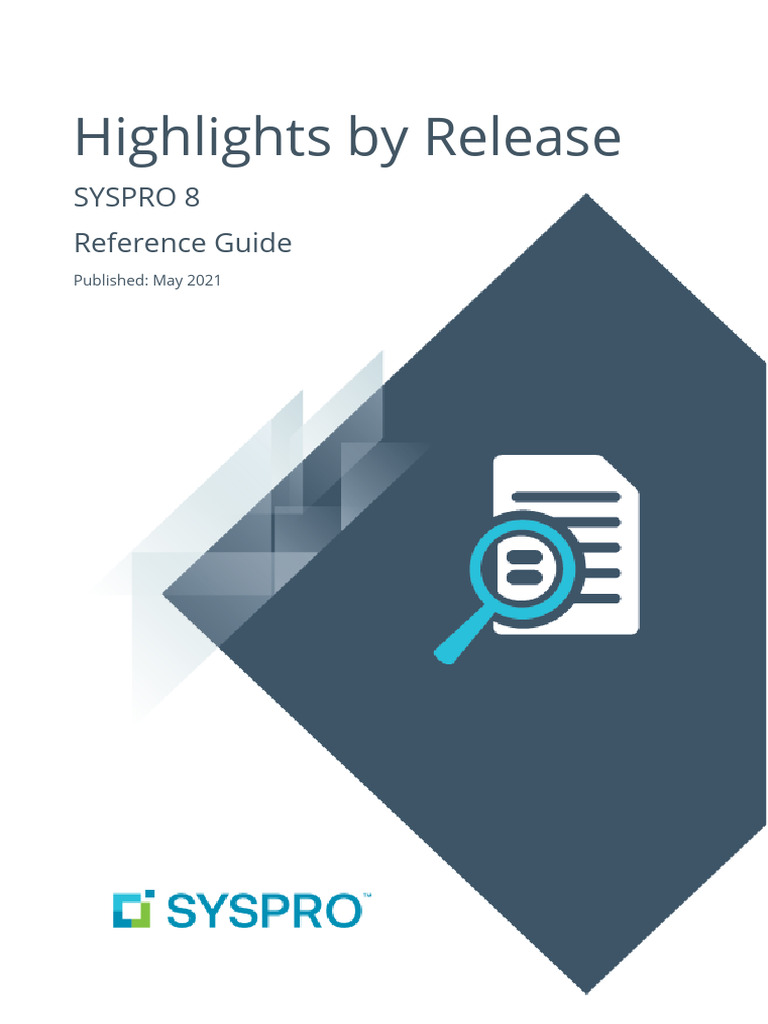 Syspro 8 Features Reference Guide | PDF | Value Added Tax | Databases Syspro 8 Features Reference Guide | PDF | Value Added Tax | Databases