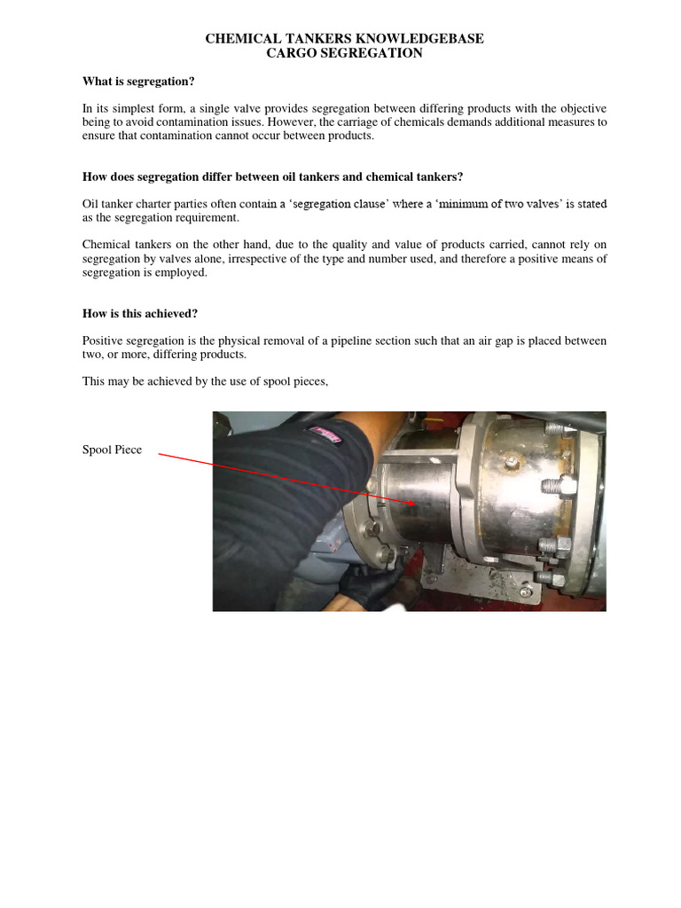 Cargo Segregation 31.08.18 | PDF | Oil Tanker | Valve