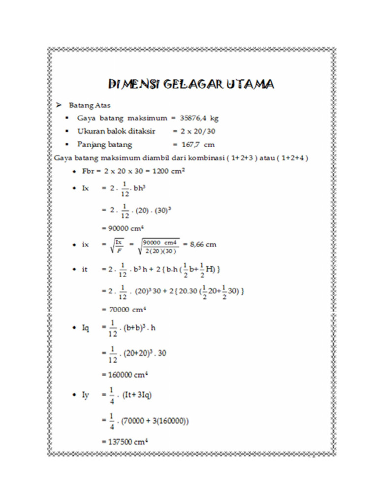 Dimensi Gelagar | PDF