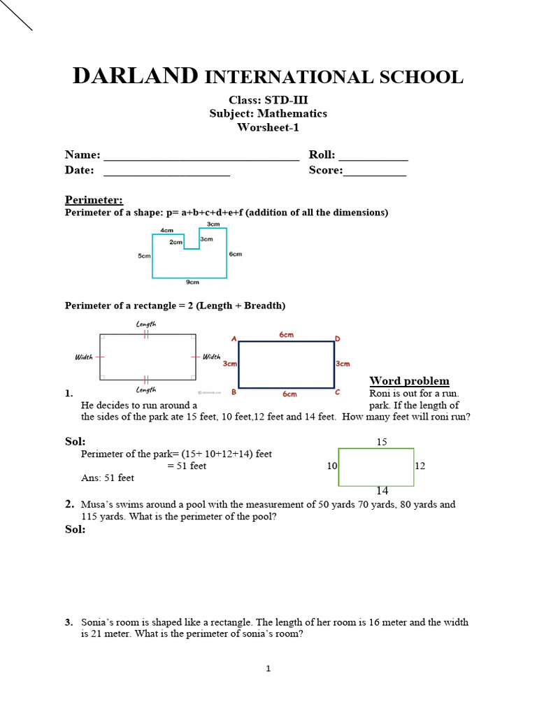 STD 3 Mathematics Worksheets | PDF