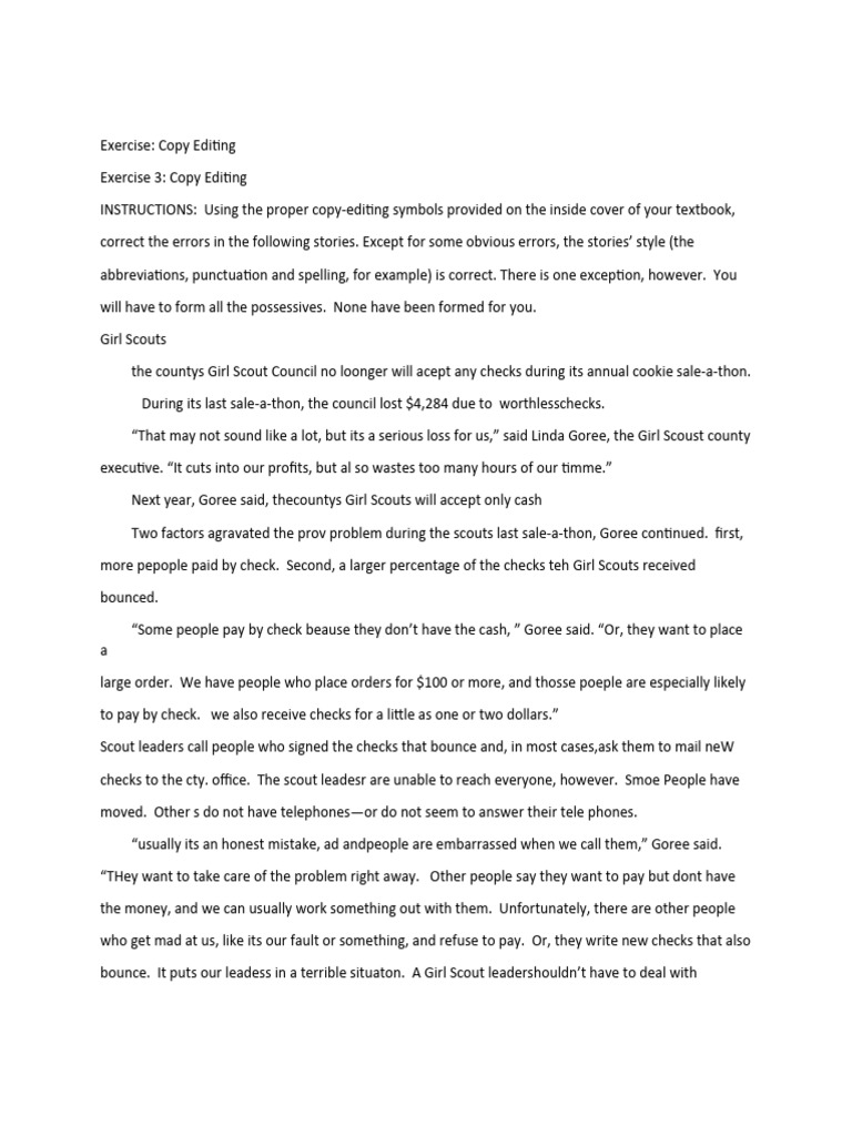 Copy Editing Exercise Instructions | PDF | Social Science | Lifestyle